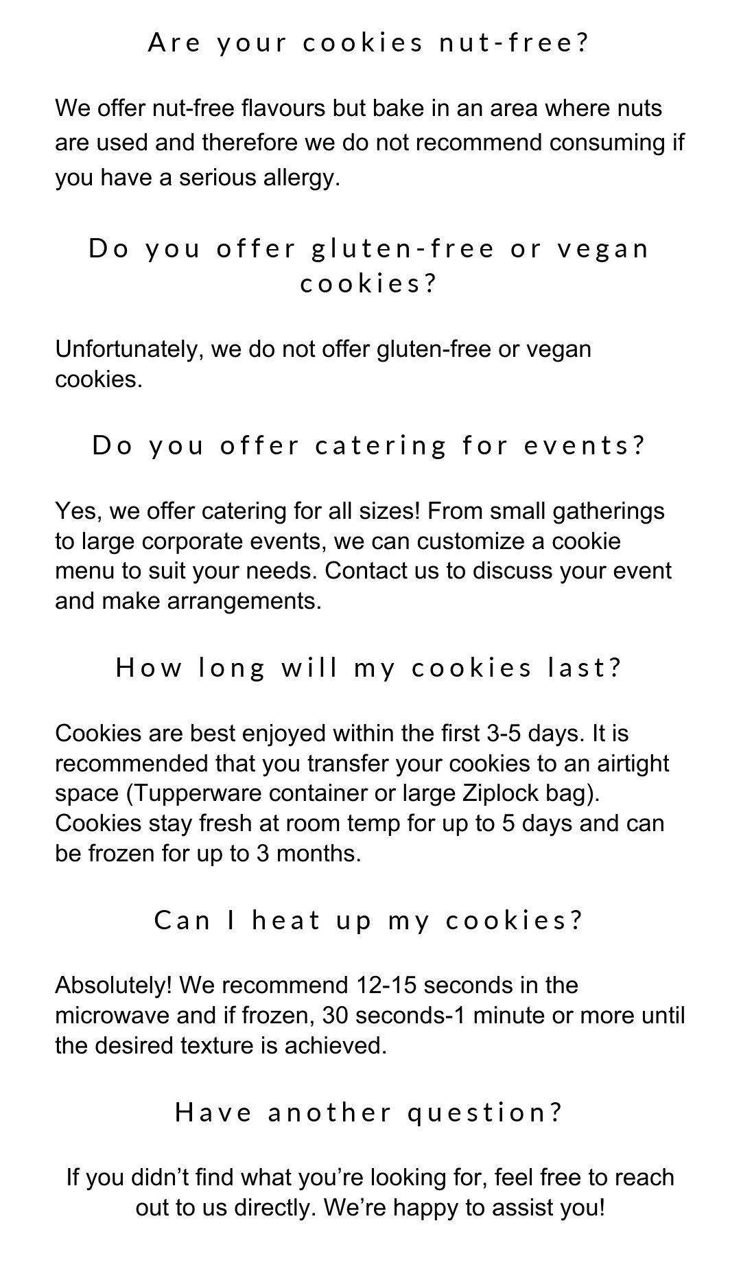 Frequently Asked Questions - Roger's Cookies Lab